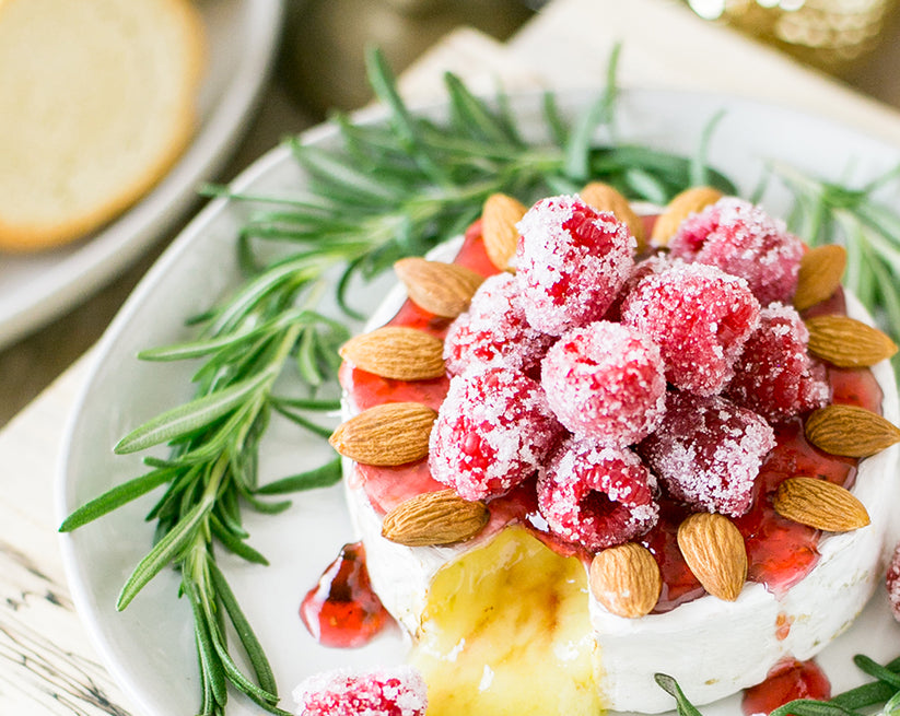 Brie with Sugared Raspberries